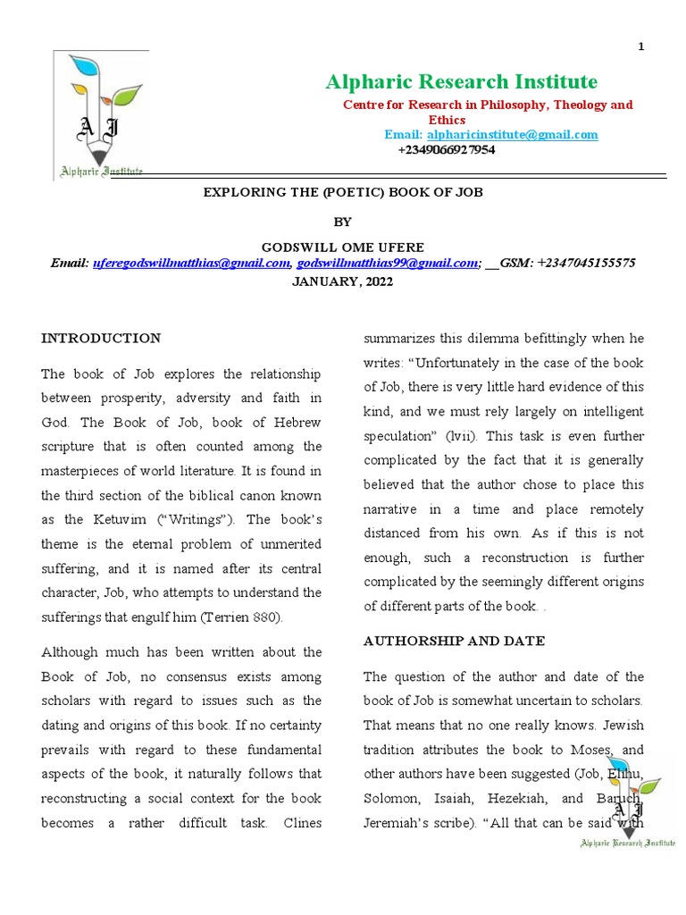 Exploring The (Poetic) Book of Job | PDF