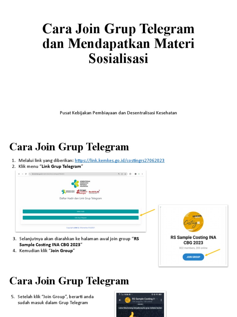 Cara Join Grup Telegram Dan Mendapatkan Materi Sosialisasi | PDF