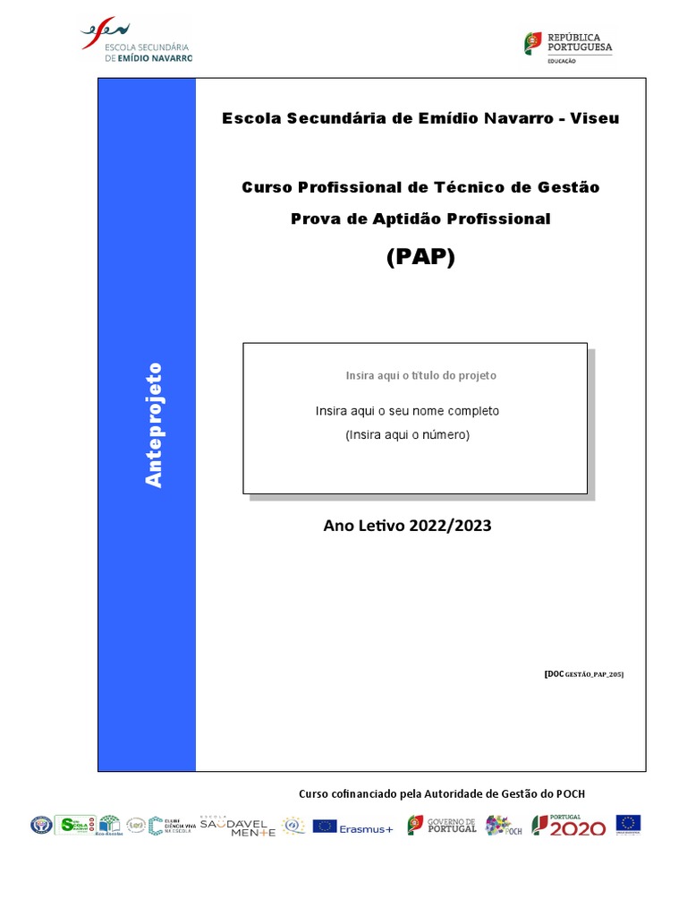 Anteprojeto Explicado - PAP - 2022-2023 | PDF | Gestão de recursos humanos