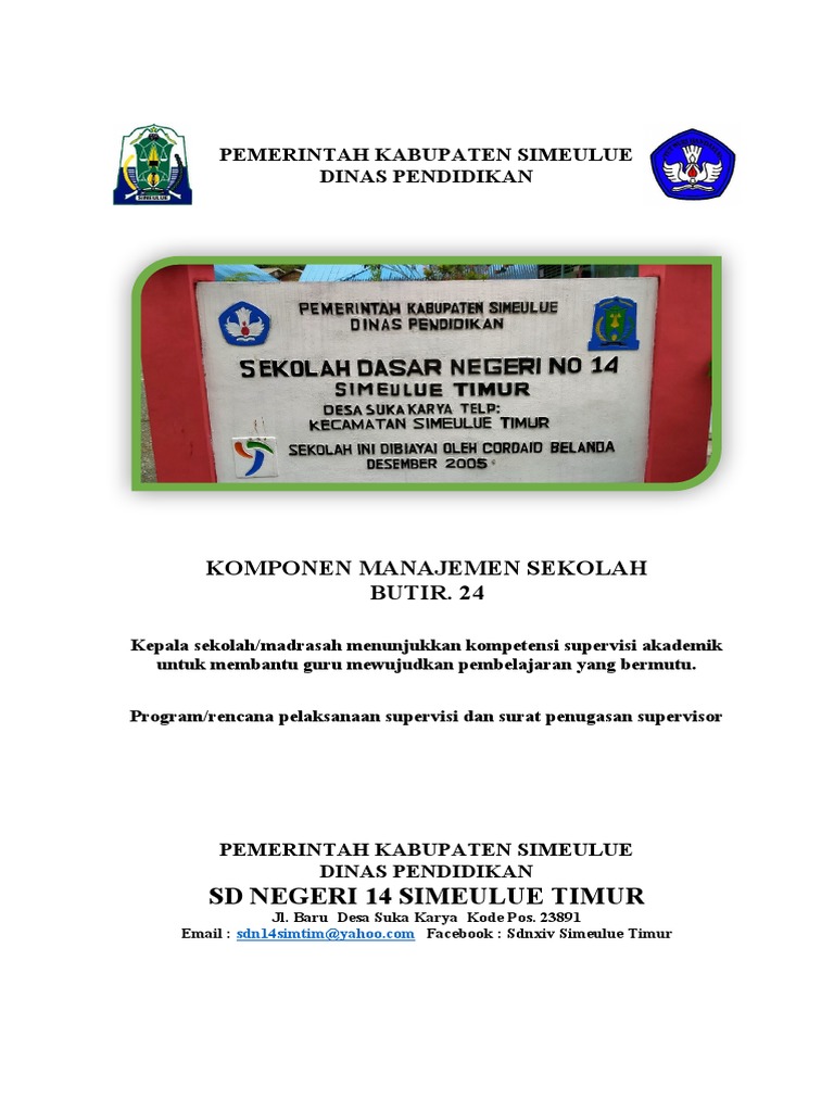 Cover Butir 24 - Program-rencana pelaksanaan supervisi dan surat ...