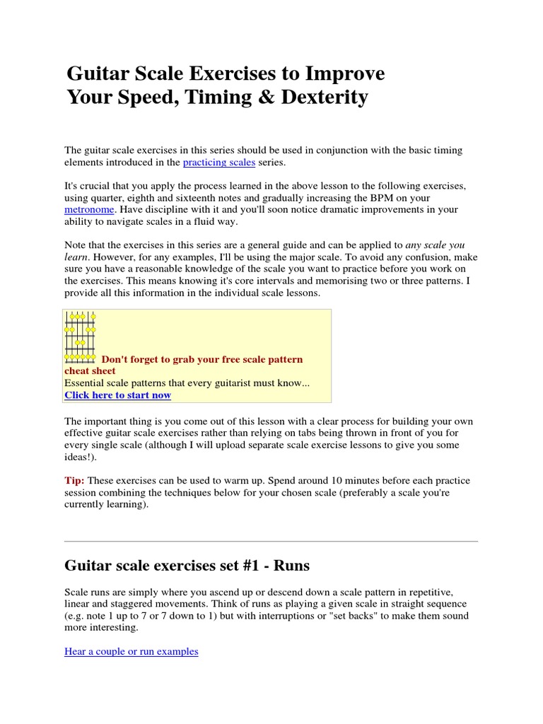 Guitar Scale Exercises to Improve | PDF