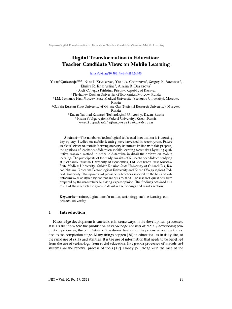 Digital Transformation in Education Teac | PDF | Learning | Educational ...