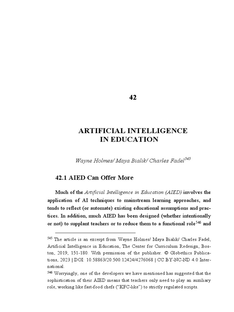 Holmes Et Al. - 2023 - Artificial Intelligence in Education | PDF