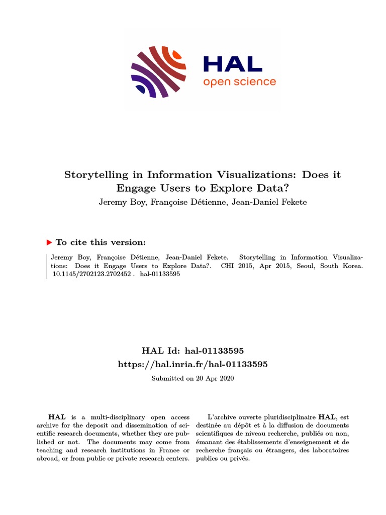 Storytelling in Information Visualization Jeremy Boy | PDF | Information | Computing