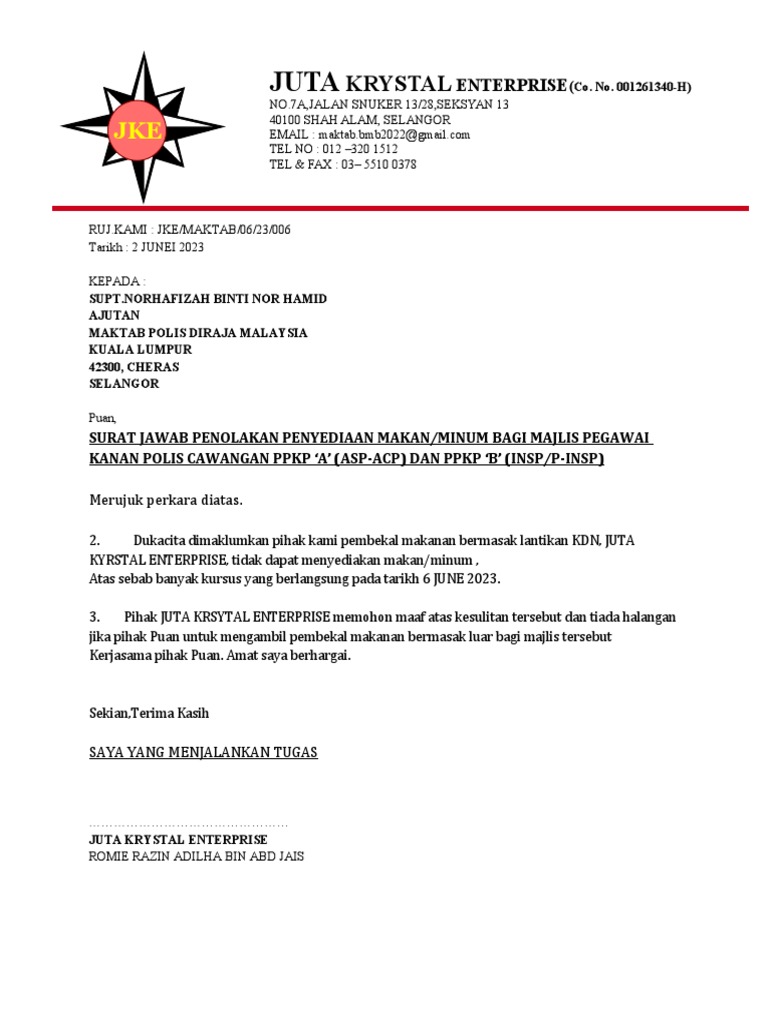 Letterhead Juta Krystal Enterprise | PDF