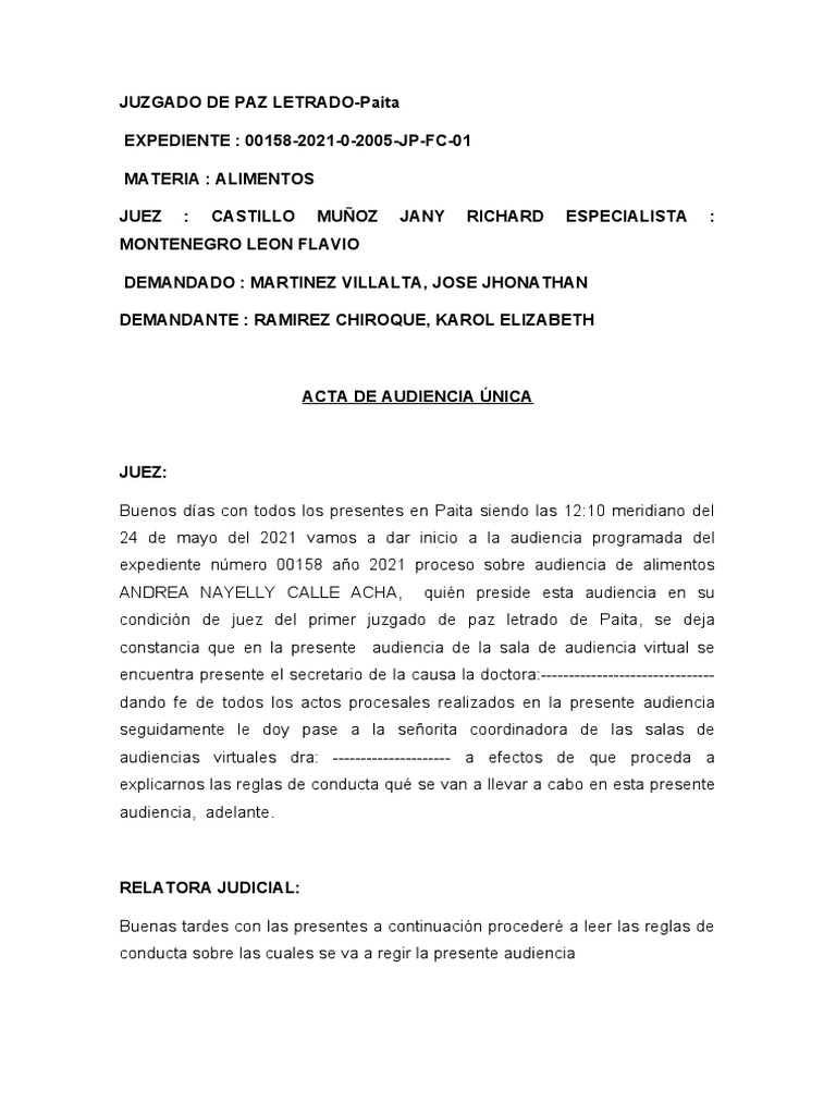 Redaccion de Demanda de Alimentos | PDF