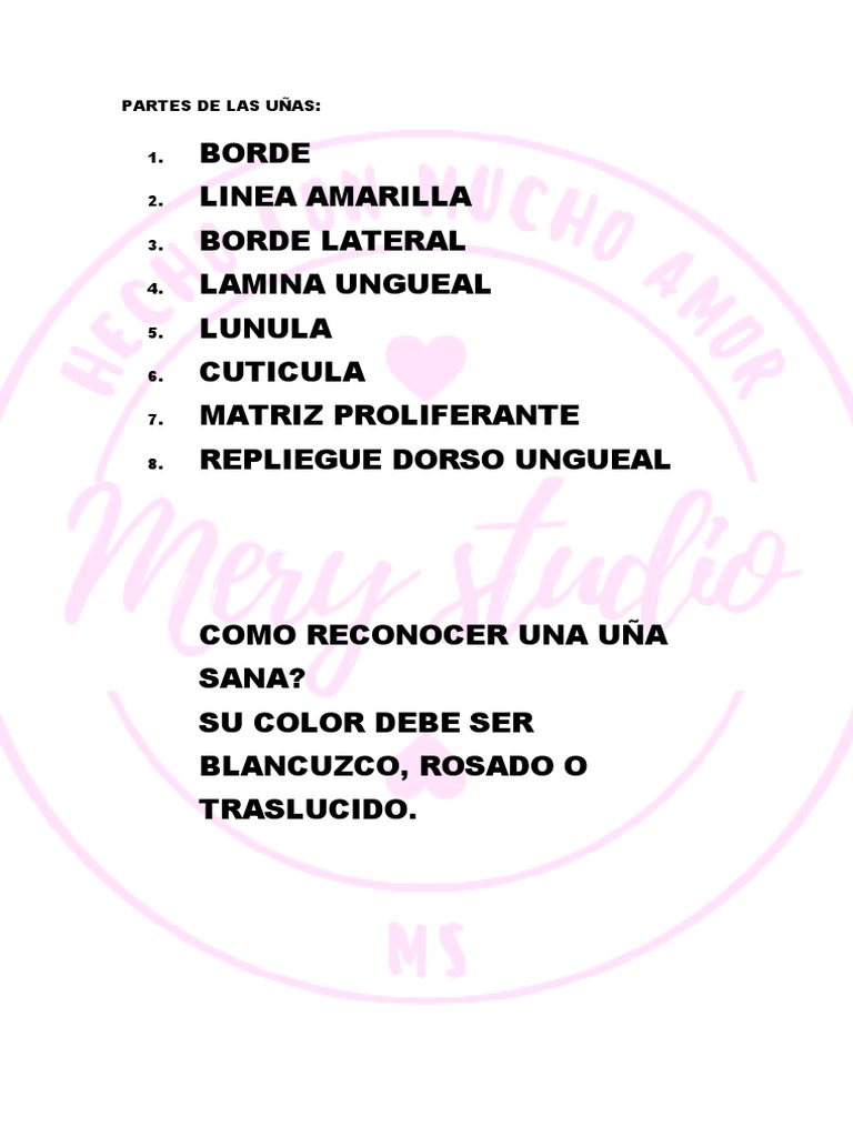 Partes de Las Uñas | PDF