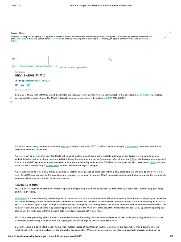 What Is Single-User MIMO - A Definition From | PDF | Mimo | Multiplexing