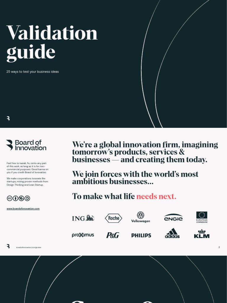 Validation Guide Board of Innovation | PDF | Experiment | Hypothesis
