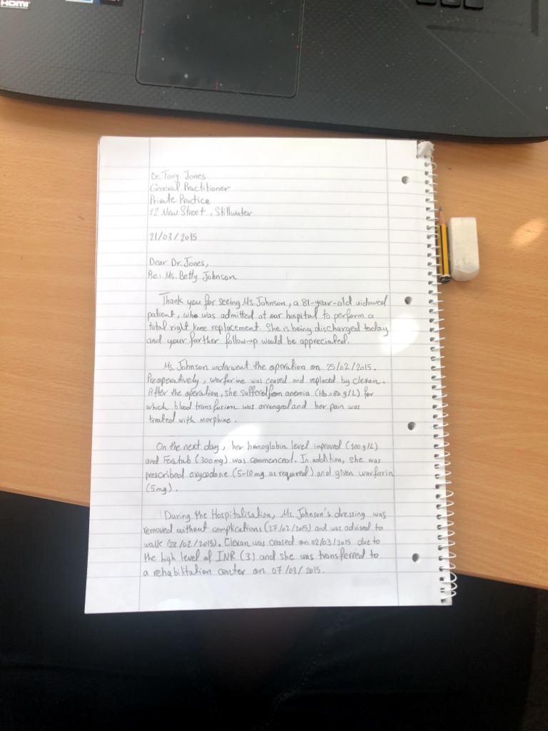 Discharge Letter | PDF