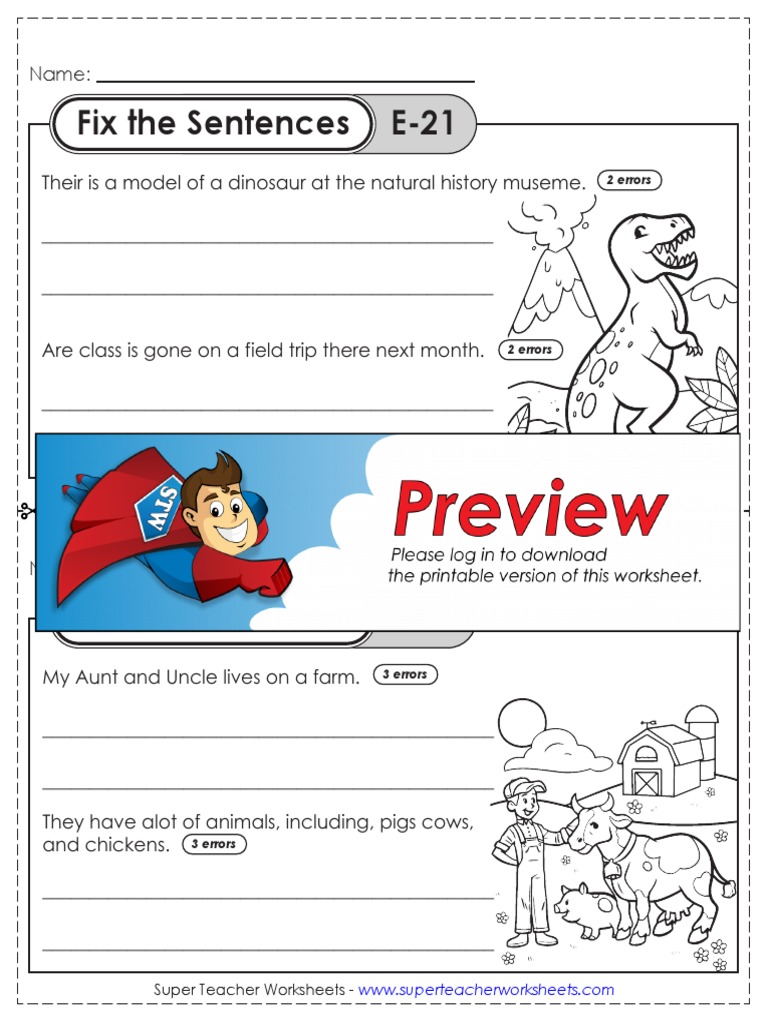 Fix The Sentences e 21 25 | PDF | Teaching Methods & Materials