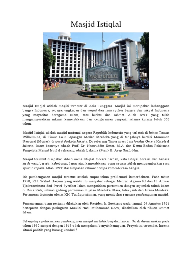 Masjid Istiqlal Fany | PDF | Agama & Spiritualitas