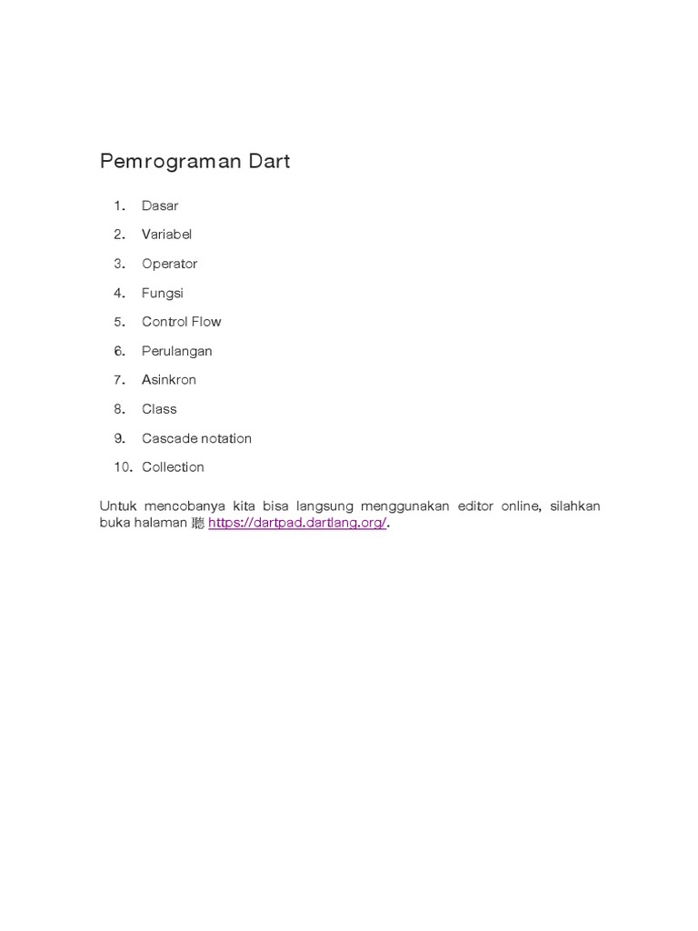 Pemrograman Dart | PDF | Teknologi & Rekayasa