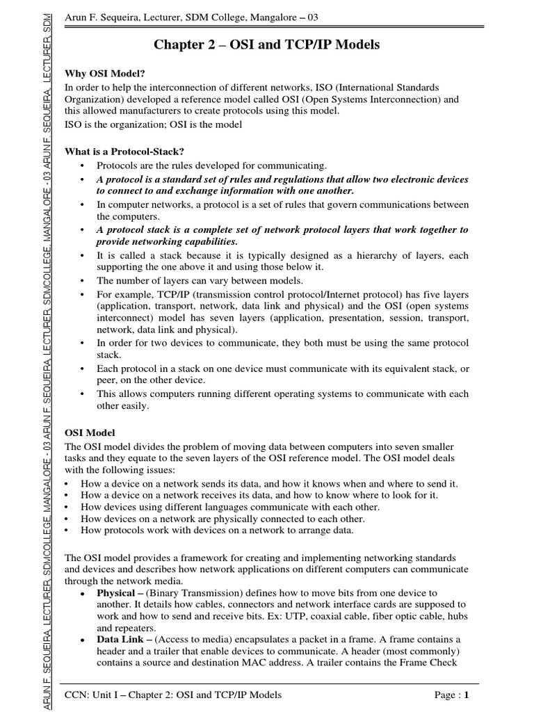 Unit-1 Chapter 2 Osi and Tcpip Model | PDF | Osi Model | Port (Computer ... Unit-1 Chapter 2 Osi and Tcpip Model | PDF | Osi Model | Port (Computer ...