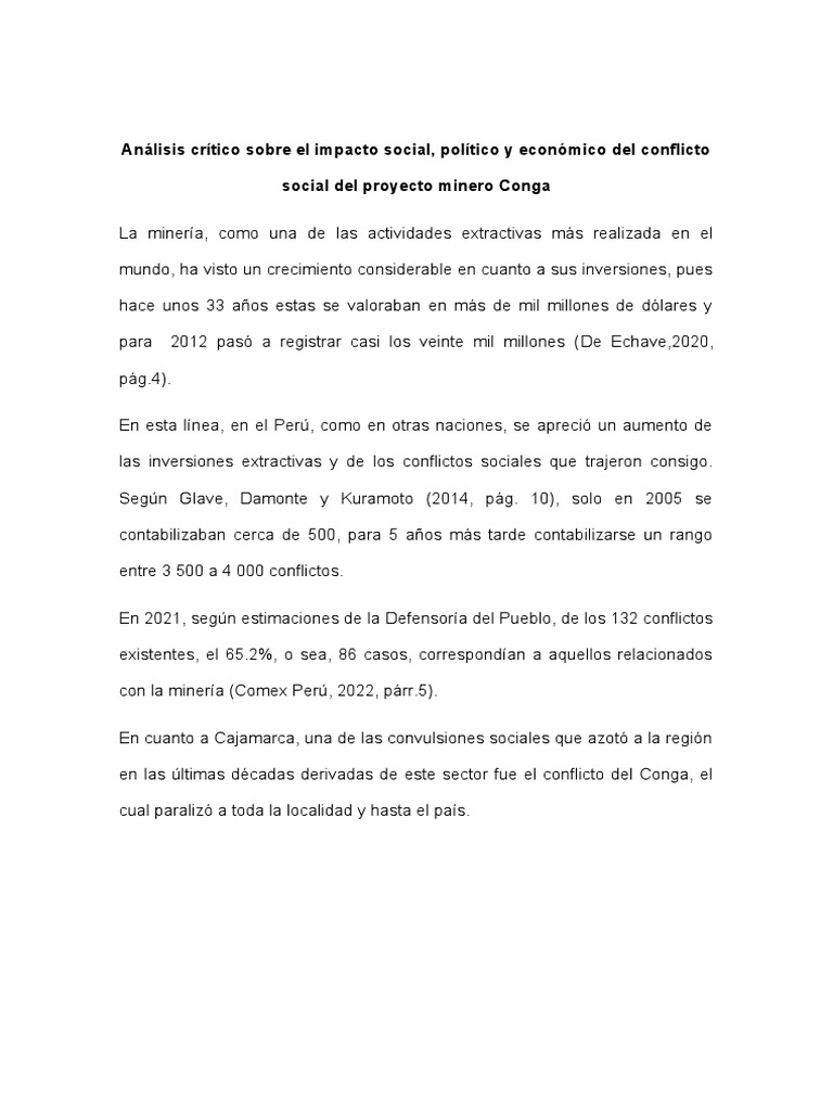 Análisis Crítico Sobre El Impacto Social, Político y Económico Del ...