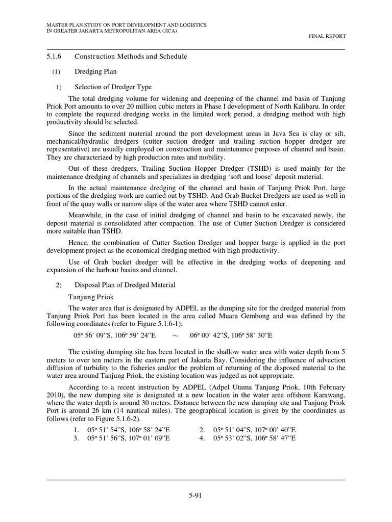 Jica Dredging Analysis | PDF | Dredging | Deep Foundation