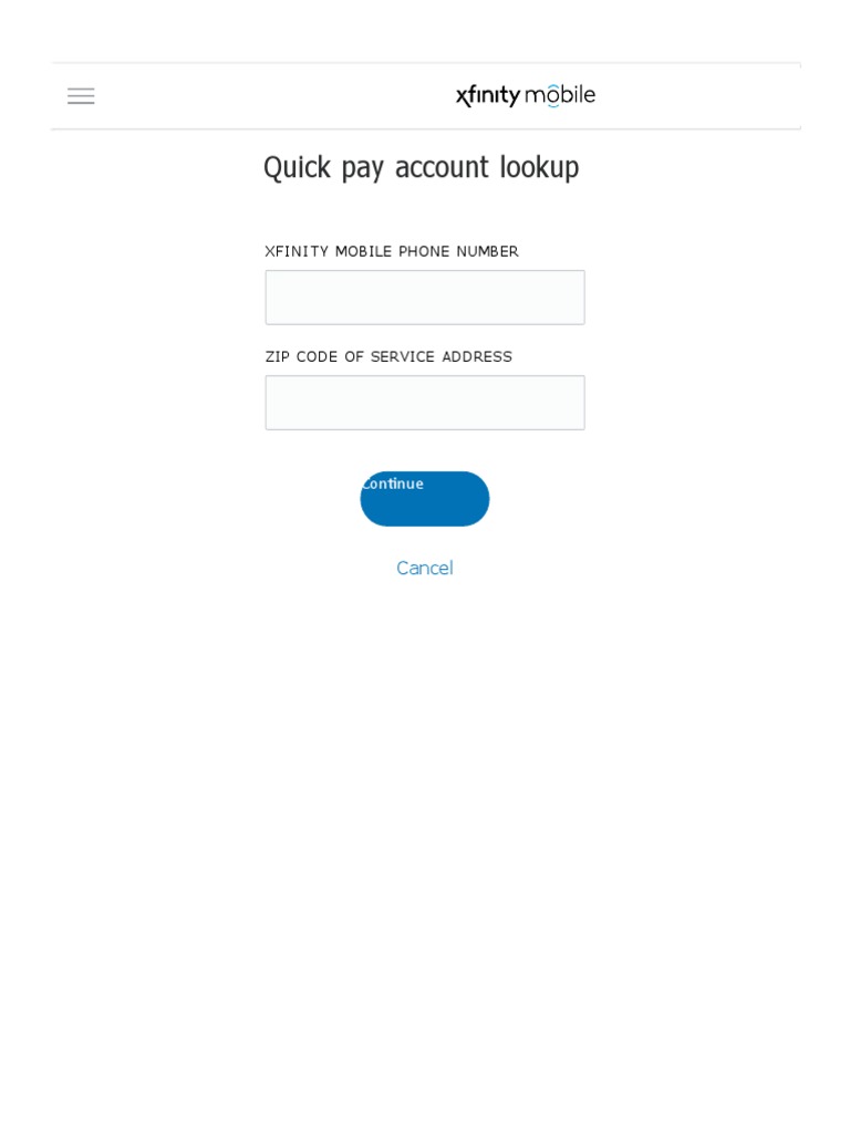 Quick Bill Pay - Xfinity Mobile | PDF