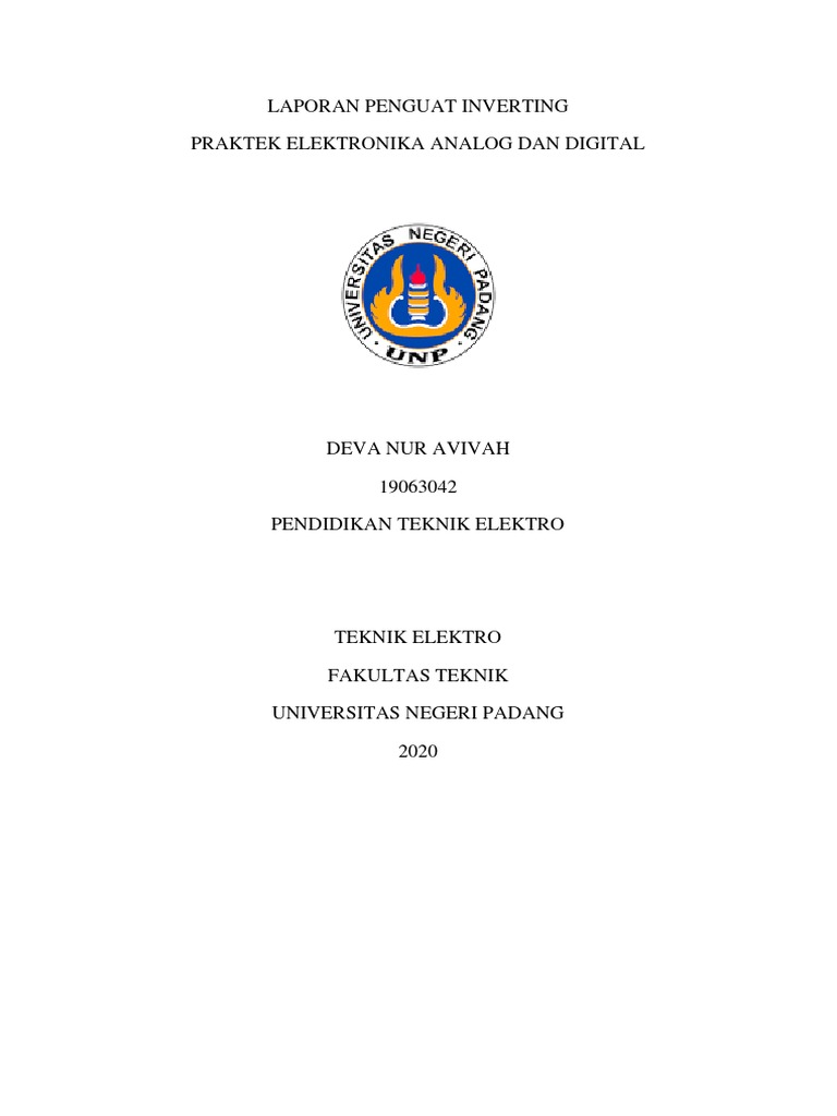 Laporan Penguat Inverting Deva Nur Avivah 19063042 | PDF | Metode ...