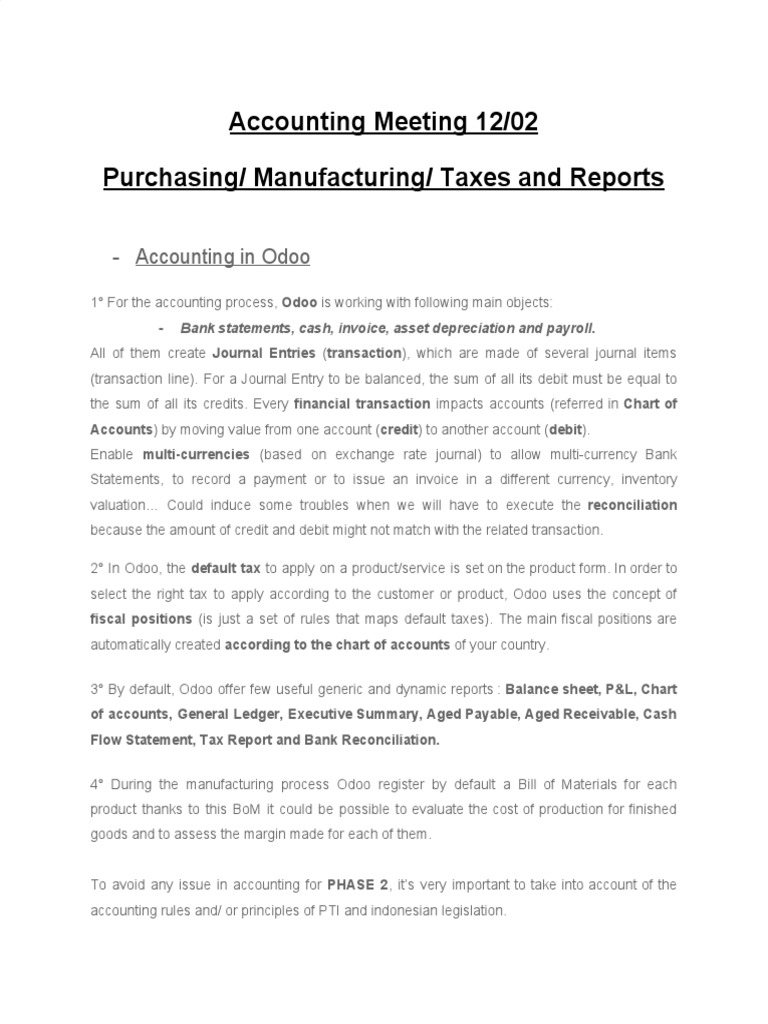 Odoo Accounting | PDF | Finance & Money Management