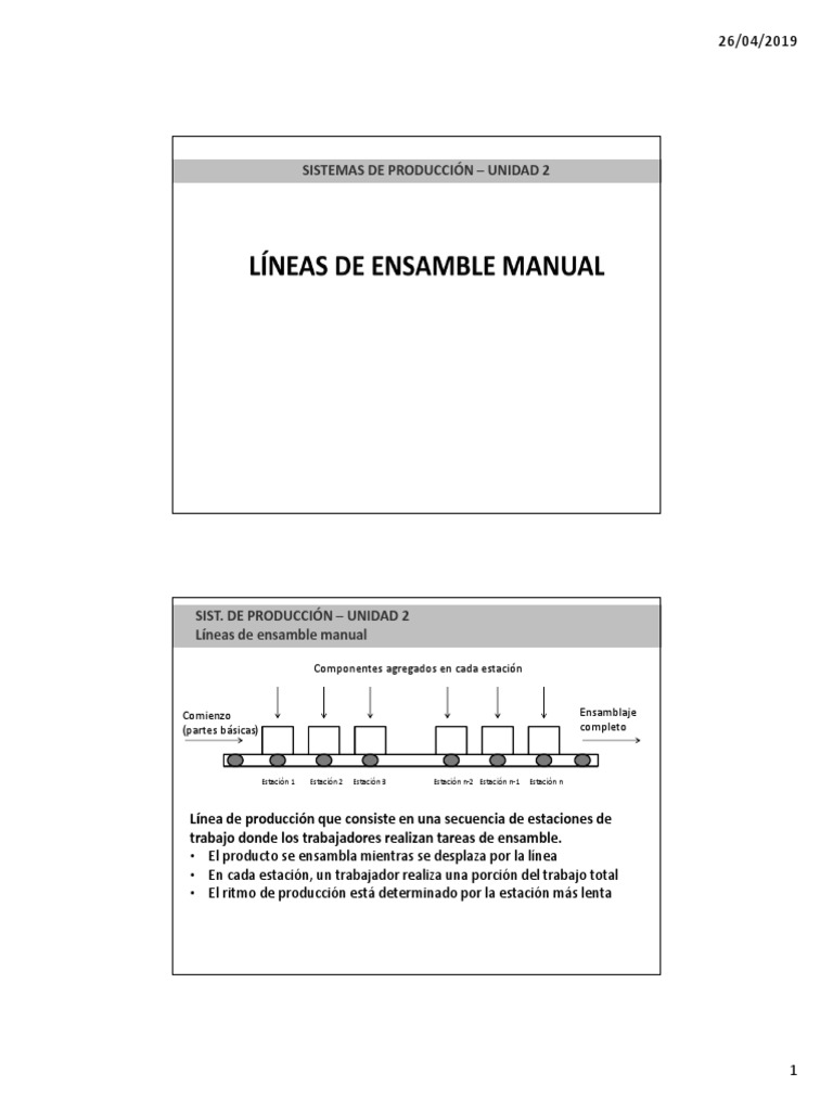 Sistema de Produccion - Línea de Ensamble Manual | Descargar gratis PDF ...