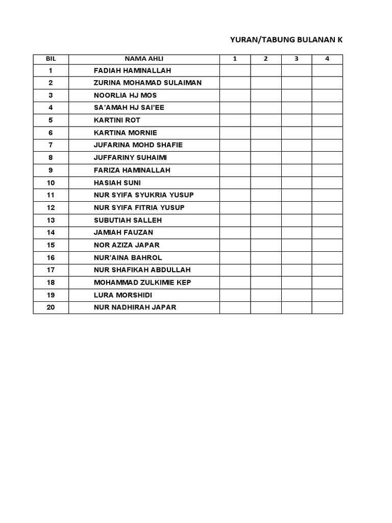 SLRC Club Monthly Fee List | PDF