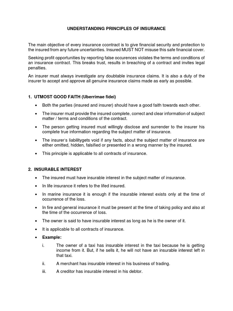 Understanding Principles of Insurance | Download Free PDF | Insurance ...