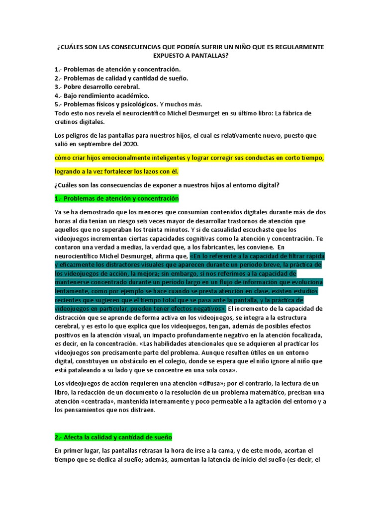 Cuáles Son Las Consecuencias Que Podría Sufrir Un Niño Que Es ...