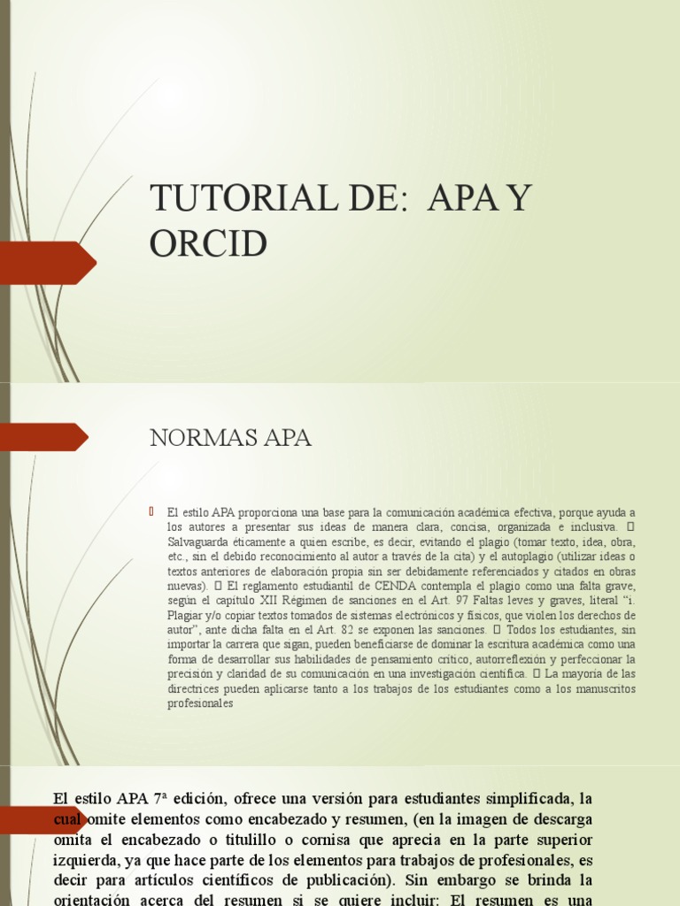 Tutorial de Orcid | PDF | Plagio | Estilo apa