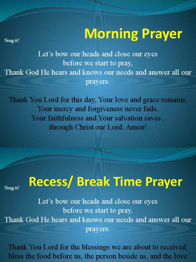 Daily Routine Prayer Grade 4 Generosity | PDF