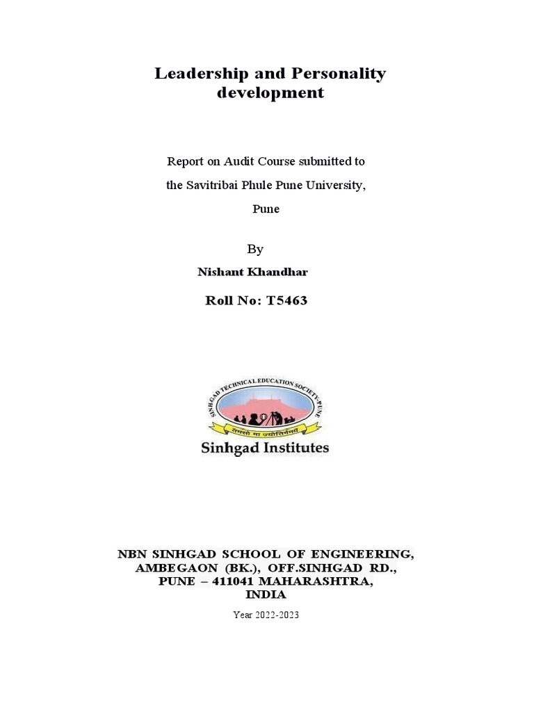 Leadership and Personality Development Report | PDF | Attitude ...