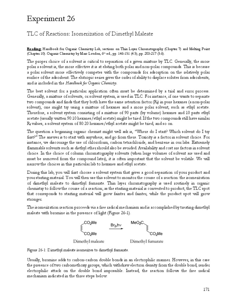 Dimethyl Maleate To Dimethyl Fumarate | PDF | Thin Layer Chromatography ...
