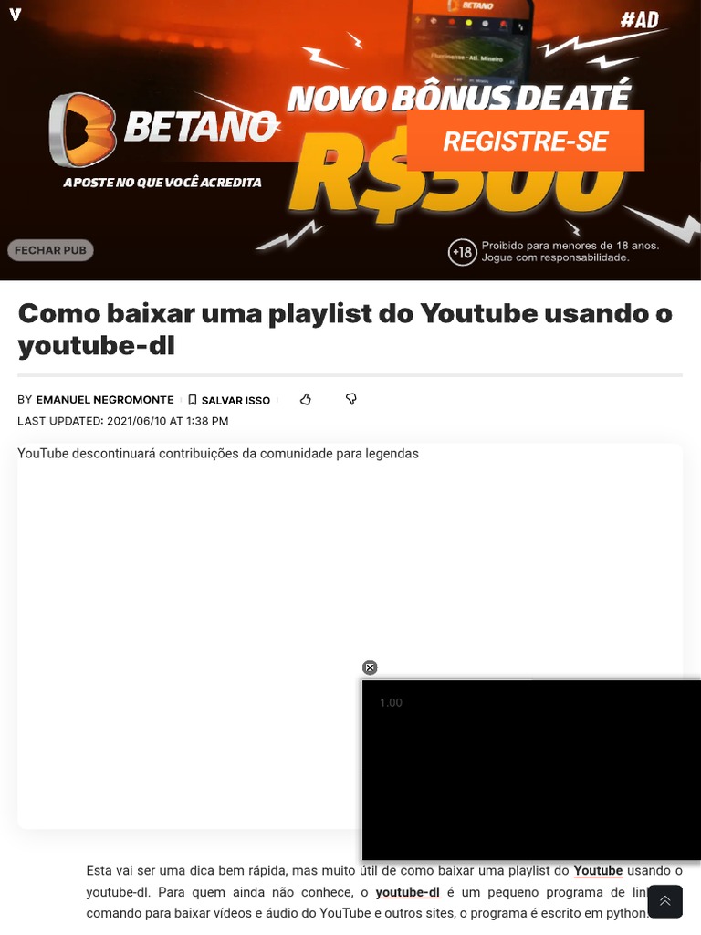 Como Baixar Uma Playlist Do Youtube Usando o Youtube-Dl - SempreUpdate ...