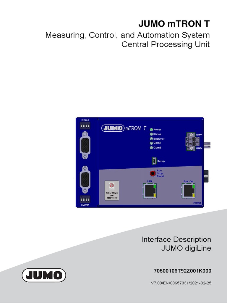 Interface Descriptioin JUMO DigiLine | PDF | Power Supply | Electrical ...