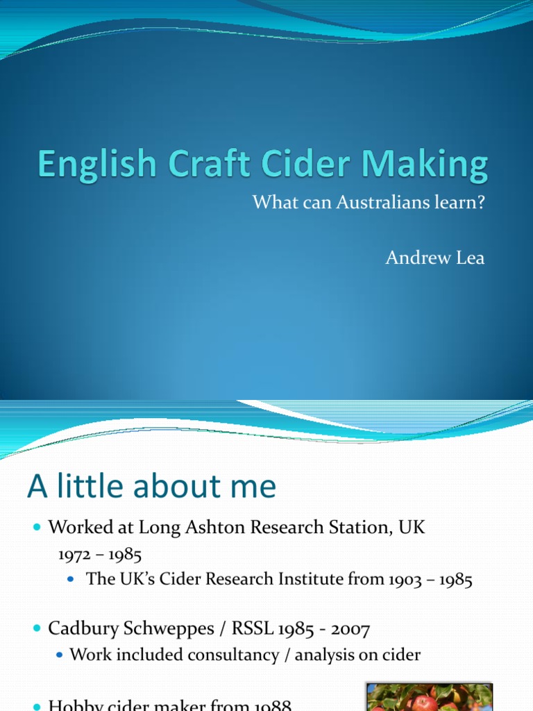 English Craft Cider Making | PDF | Cider | Fermented Drinks