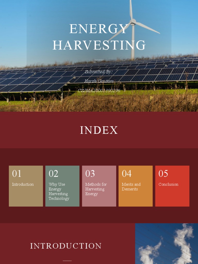 Energy Harvesting: Methods & Benefits | PDF