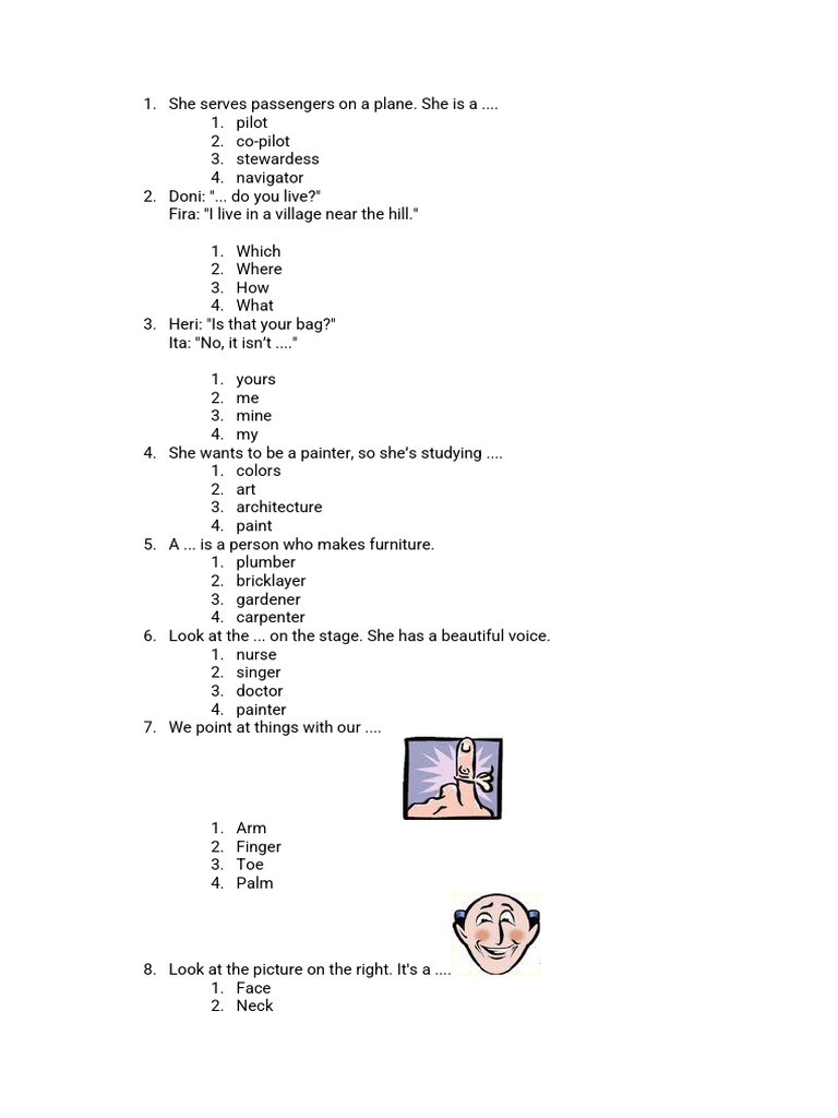 Soal Latihan Bahasa Inggris Kelas 4 | PDF | Elephant | Domesticated Animals