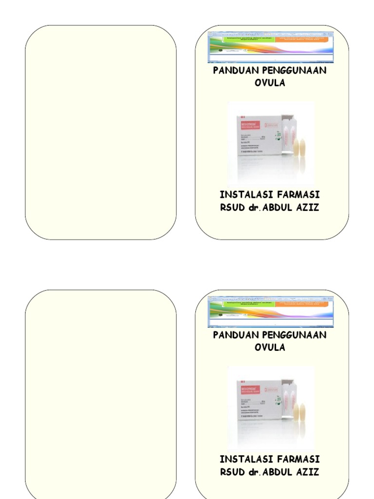 Panduan Penyimpanan dan Penggunaan Ovula | PDF