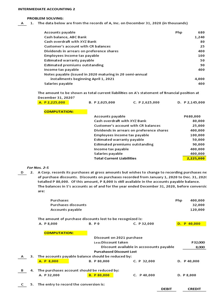 Current Liabilities | PDF | Dividend | Preferred Stock