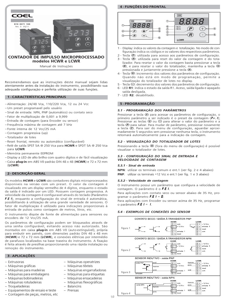Contador Digital HCWR e LCWR | PDF