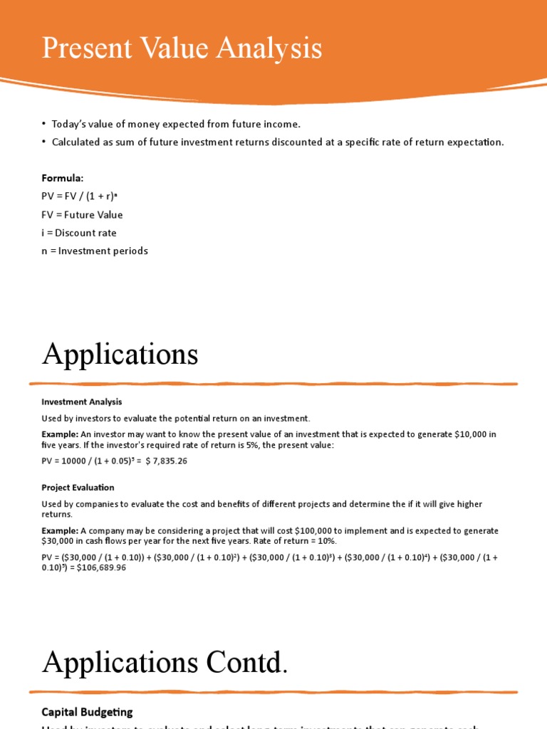 Present Value Analysis Pdf