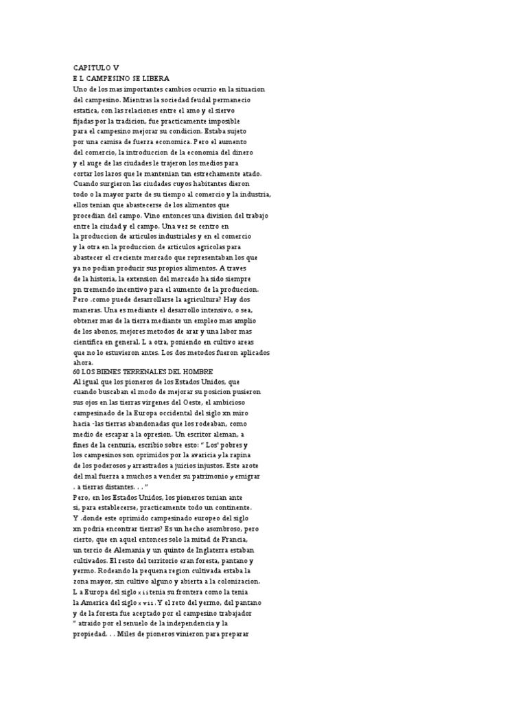 Capitulo V | PDF | Agricultura | Feudalismo