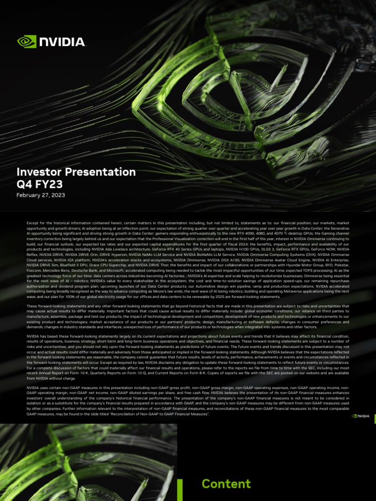 NVIDIA Q4 FY23 Investor Presentation | PDF | Artificial Intelligence ...