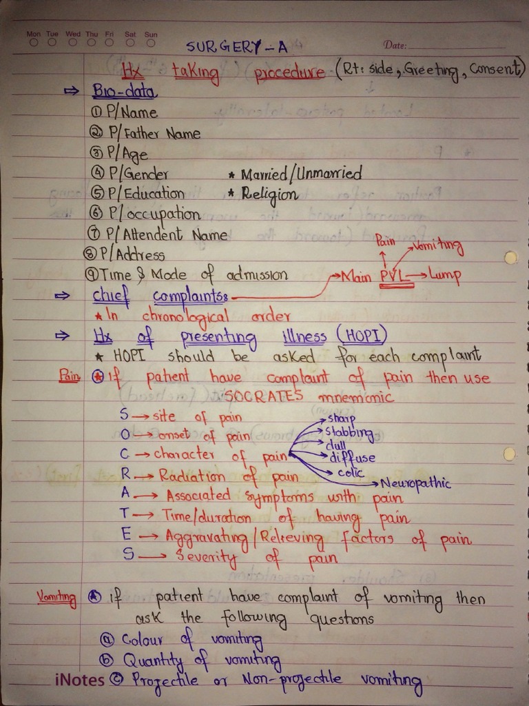 SURGERY History Taking | PDF