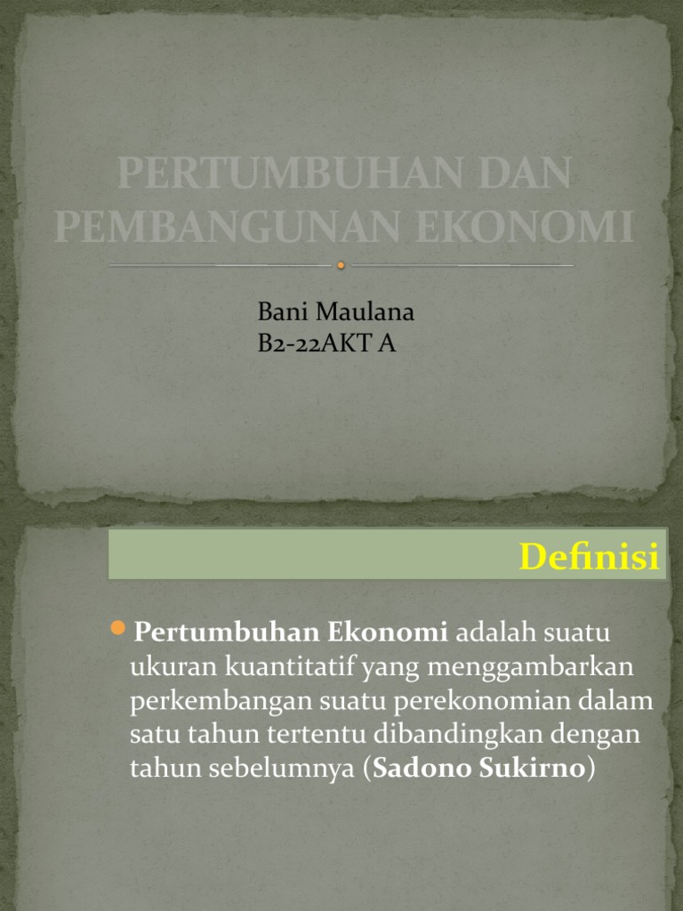 Pembangunan Dan Pertumbuhan Ekonomi | PDF