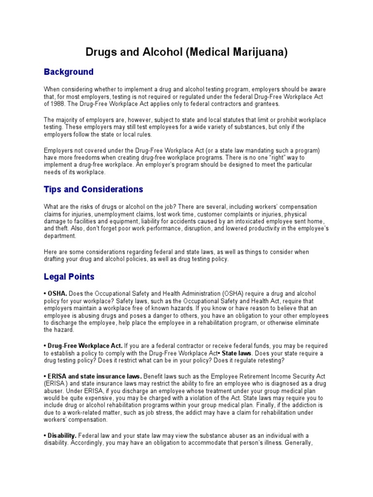 Drugs and Alcohol Policy | PDF | Drug Test | Drug Rehabilitation