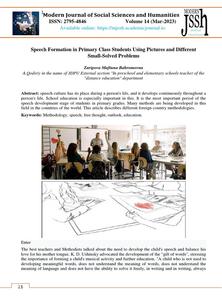 Speech Formation in Primary Class Students Using Pictures and Different ...