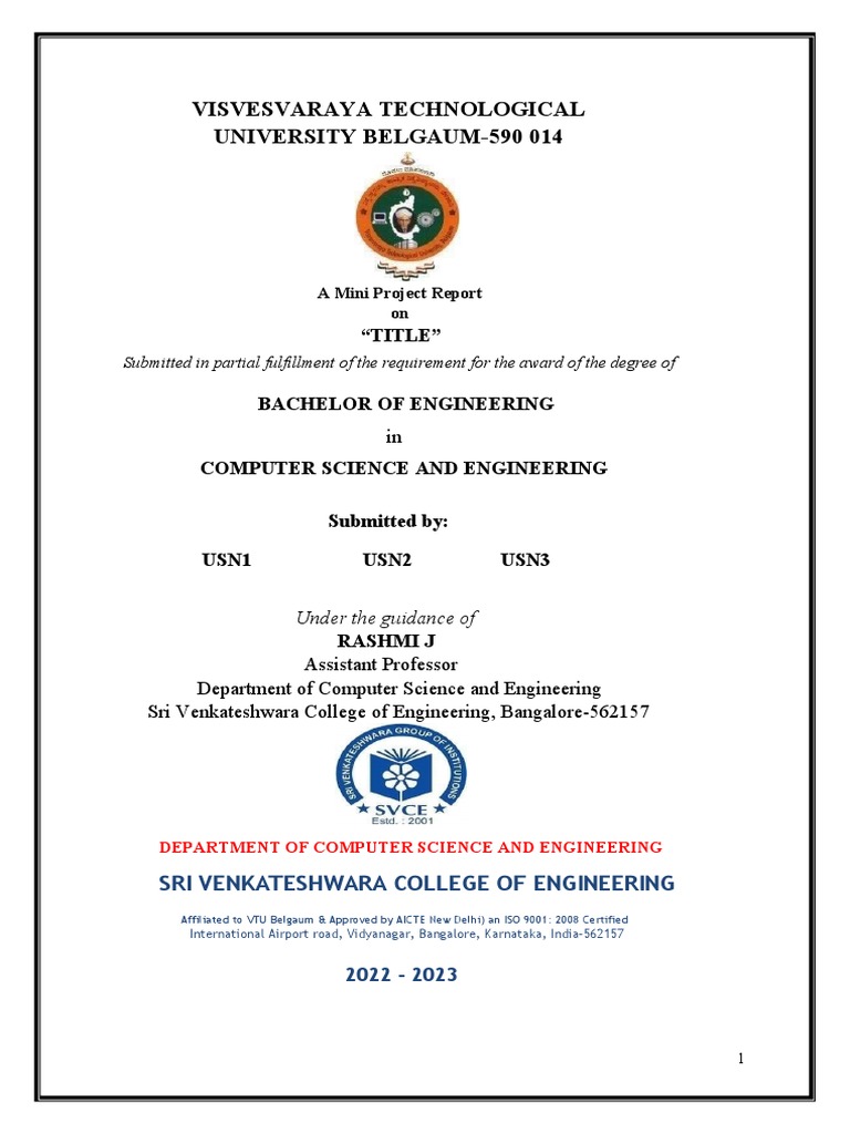 MAD - Miniproject Report Draft | PDF | Computing | Science