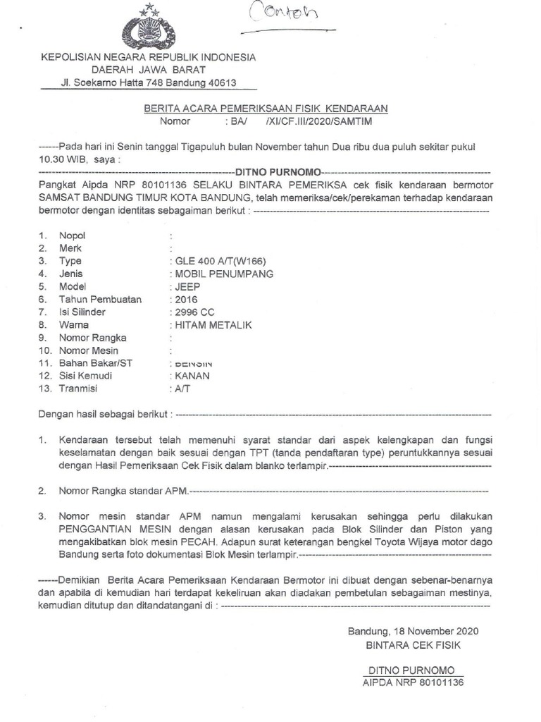 Contoh Berita Acara Cek Fisik | PDF