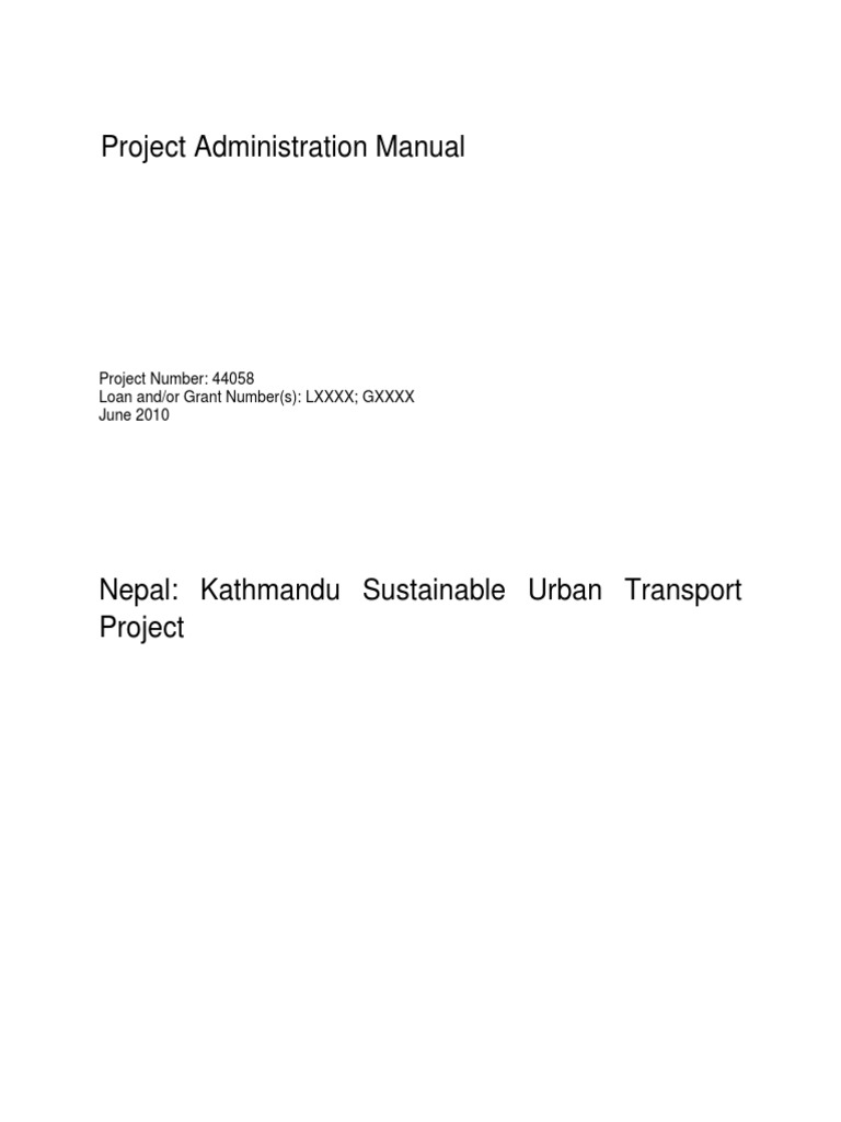 Kathmandu Sustainable Transport Project Manual | PDF | Climate Change Mitigation | Asian ...