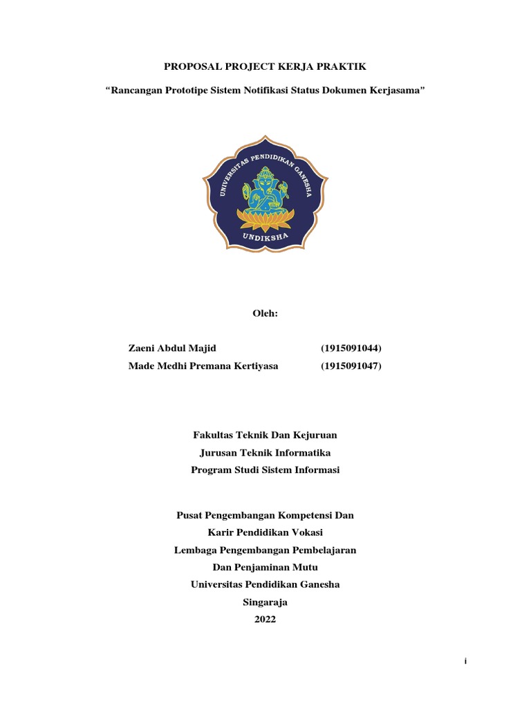 Proposal Project Kerja Praktik - 044 - 047 - Fix | PDF